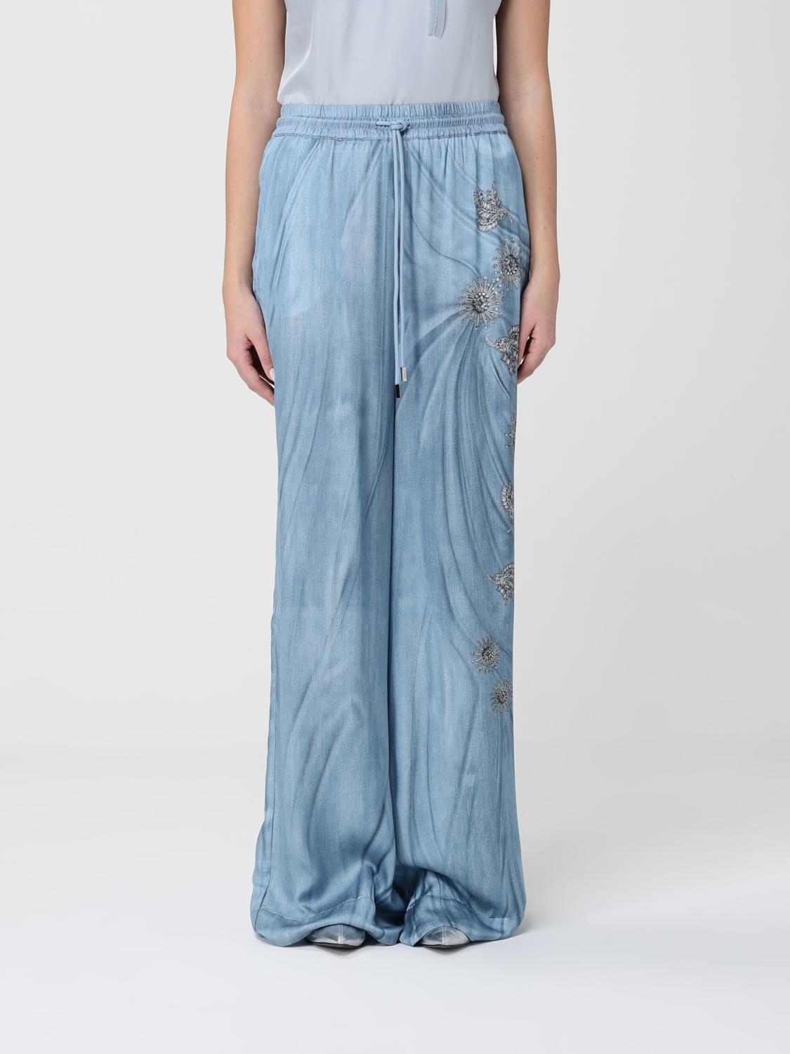 PINKO Pinko Cotton Palazzo Trousers with Jewel Print
